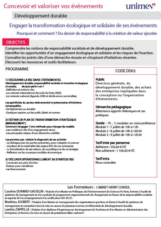 Programme-RSE | Unimev